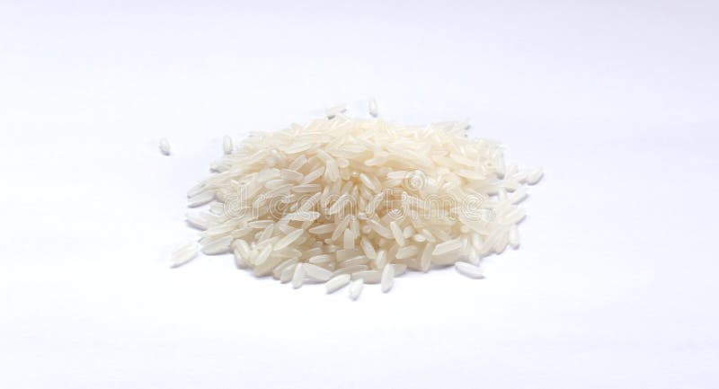 Raw Rice Grain on White Background Stock Image - Image of object, pile ...