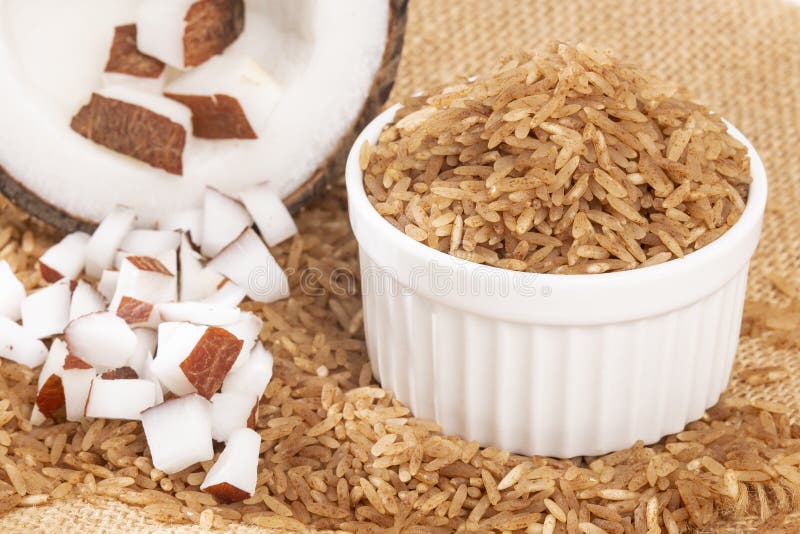 Raw Rice - Rice Ready To Prepare Coconut Rice Stock Photo - Image of ...