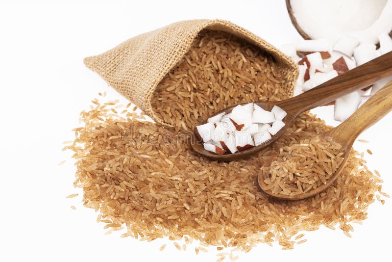 Raw Rice - Rice Ready To Prepare Coconut Rice Stock Image - Image of ...