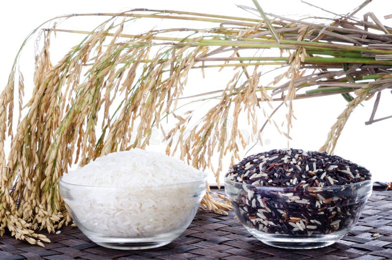 Raw Rice, Selection of Rices Stock Photo - Image of black, healthy ...
