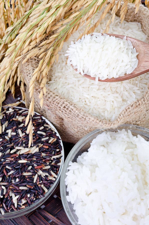 Raw Rice, Selection of Rices Stock Photo - Image of close, choice: 35241588