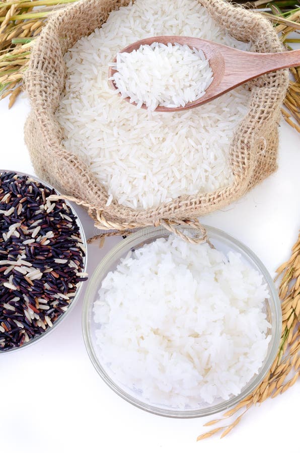 Raw Rice, Selection of Rices Stock Photo - Image of horizontal, group ...