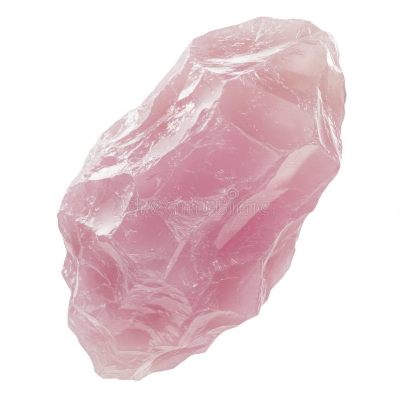 Raw Rose Quartz Crystal on White Background Stock Illustration ...