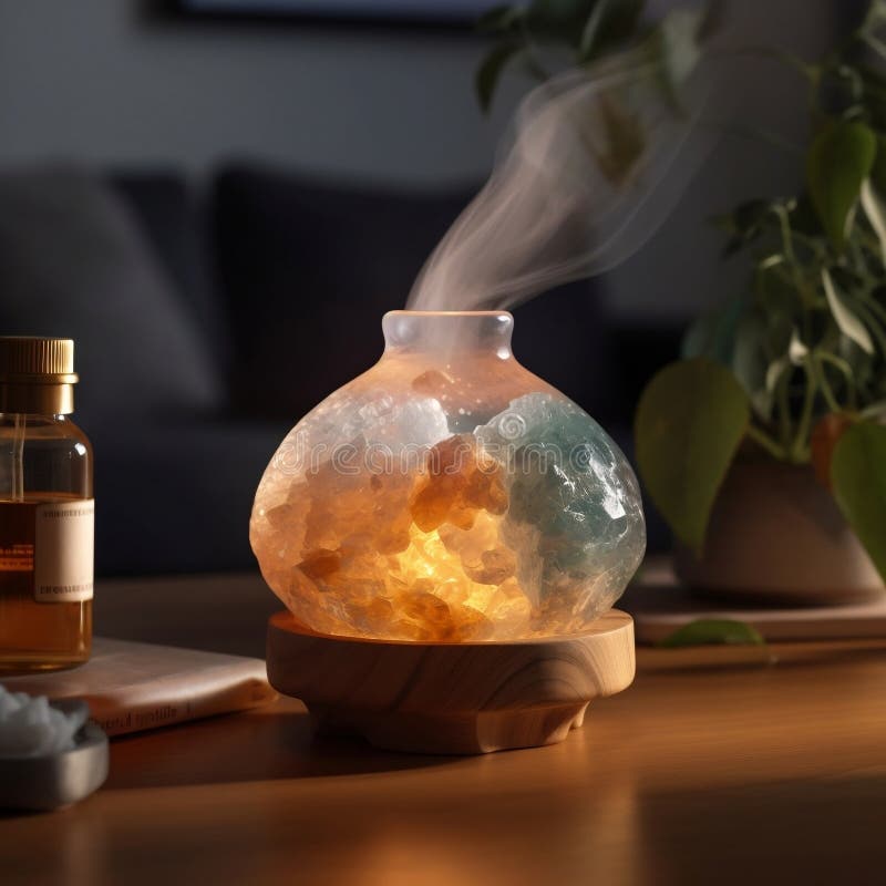 Raw Rough Crystal Essential Oil Diffuser. Generative AI Stock Illustration - Illustration of ...
