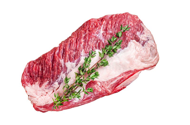Raw Round Beef Meat Prime Cut for Roast Isolated on White Background ...