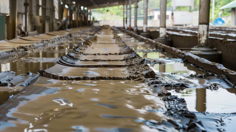 Raw Rubber Sheets in Industrial Plant Stock Illustration - Illustration ...
