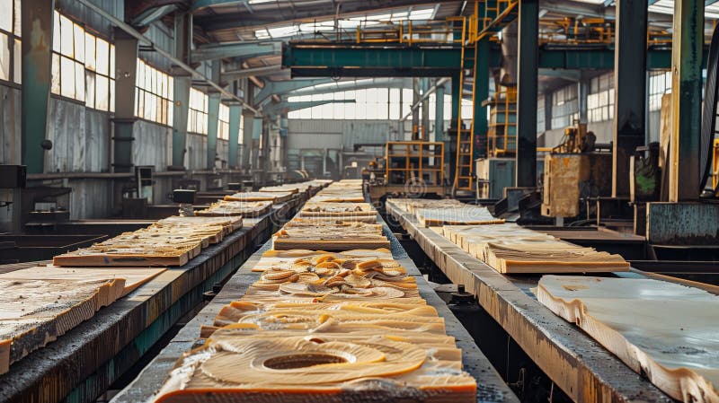 Raw Rubber Sheets in Industrial Plant Stock Illustration - Illustration ...