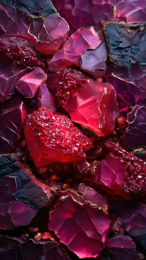 Ruby Stone in Golden Necklace Inside Seashell Stock Photo - Image of ...