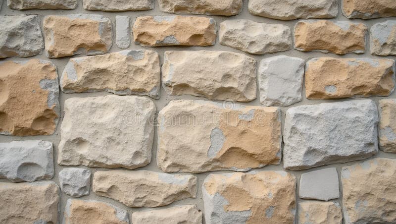 Raw Rustic Limestone Wall in Soft Beige and Gray Hues Stock ...
