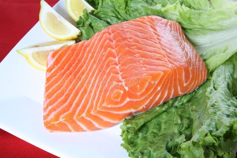 Raw Salmon stock photo. Image of lettuce, restaurant, cooking - 2578946