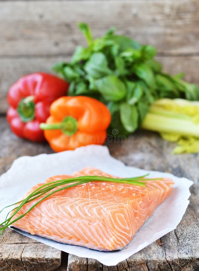 Raw salmon stock photo. Image of sashimi, wooden, sushi - 29238314