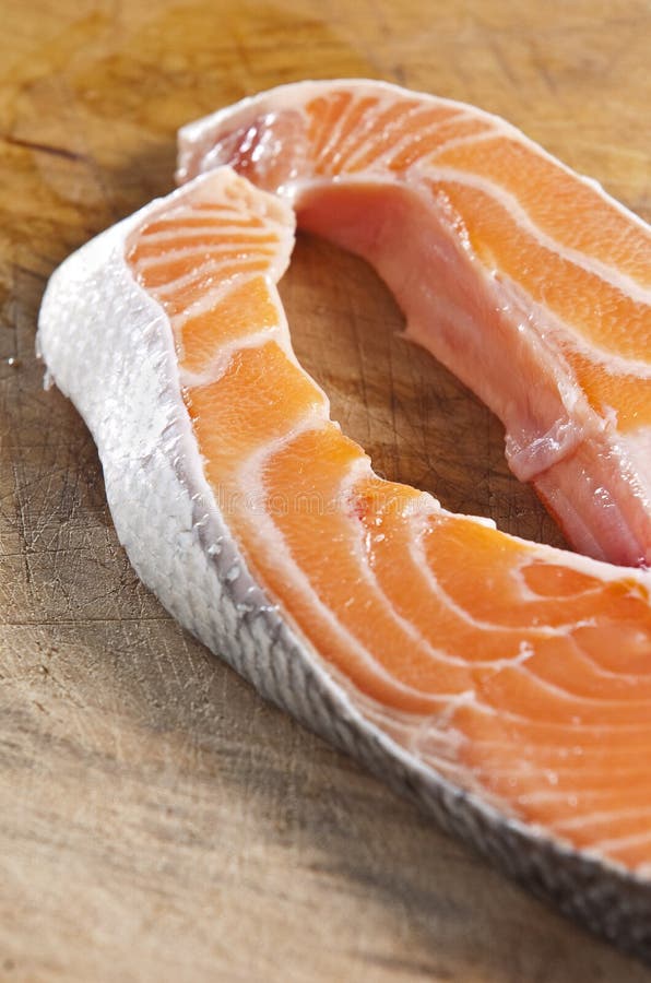 Raw salmon stock image. Image of salmon, board, steak - 9473097