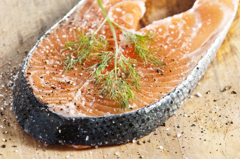 Raw salmon stock photo. Image of fish, omega, dill, nutrition - 9473108