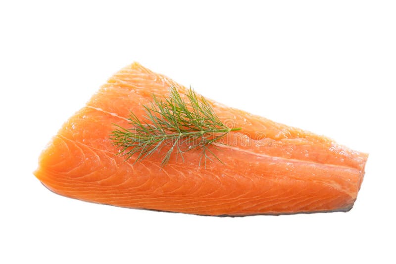 Raw Salmon Fillet on a White Background Stock Photo - Image of meat ...