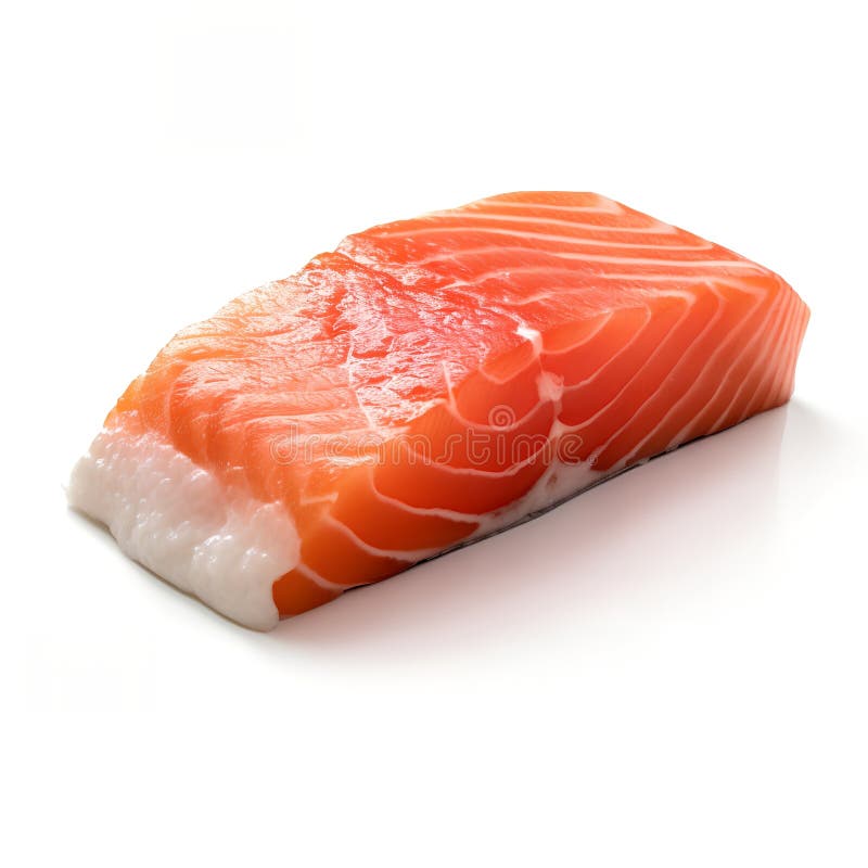 Raw Salmon Isolated on White Background, Image Ai Generated Stock ...