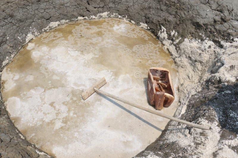 Raw Salt Processing with Water on Cave Stock Image - Image of beach ...