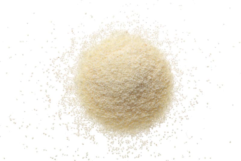 Raw Semolina Isolated on White Background. Top View Stock Image - Image ...