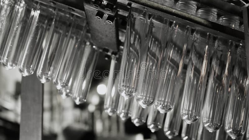 The Raw Shape of a Plastic Water Bottle on a Conveyor Belt. Stock Video ...