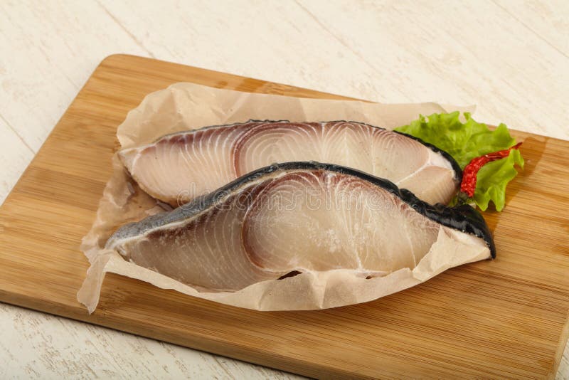Raw shark steak stock photo. Image of blue, white, slice - 111987444