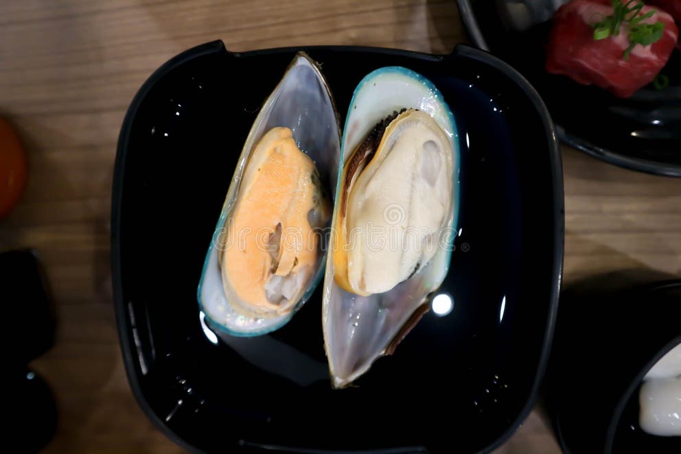 Raw shell or raw mussel stock photo. Image of cook, served - 117050082