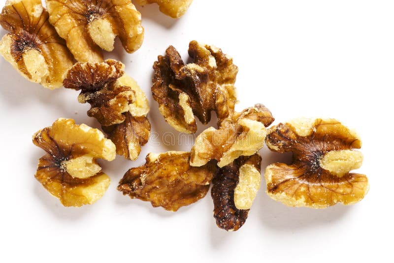 Raw Shelled Wallnuts on White Background Stock Image - Image of ...