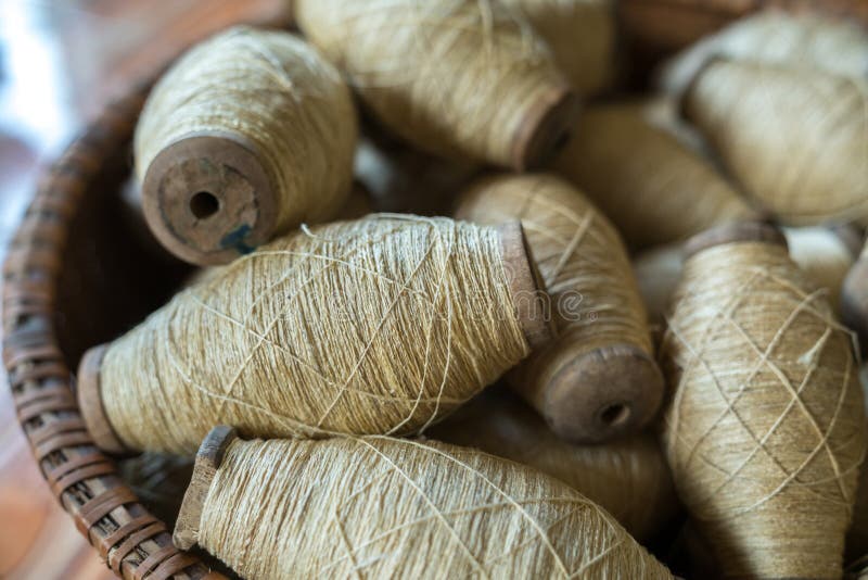 Raw Silk Thread in Traditional Yarn. Vietnamese Silk Made from Silkworm ...
