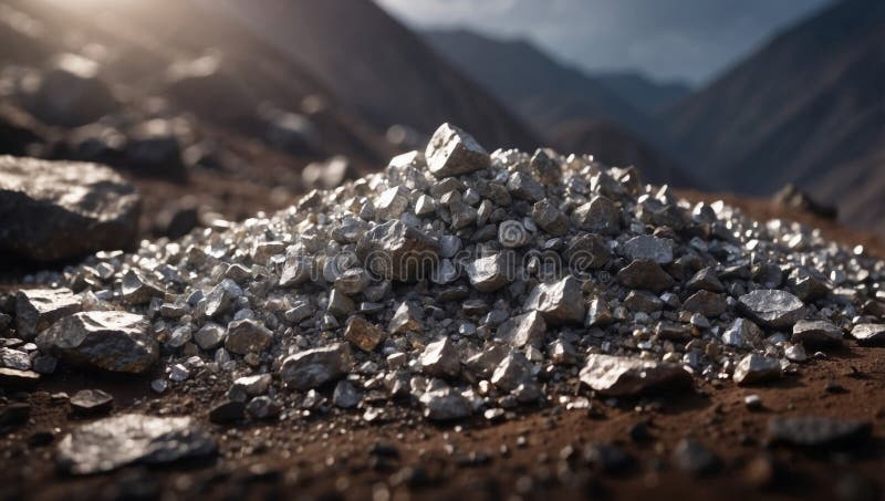 Raw Silver Ore a Glimpse into the Mining Industrys Fascinating Excavation Process. Stock Image ...