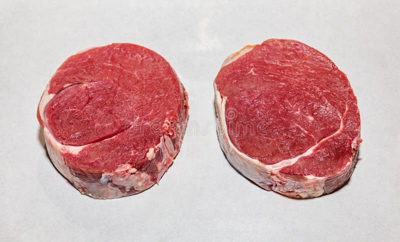 Raw Sirloin Steaks Top View Stock Image - Image of closeup, steak ...