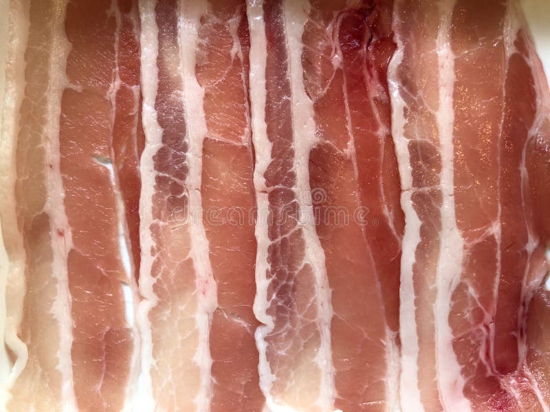 Raw of slice becon stock photo. Image of foodstuff, bacon - 229737484