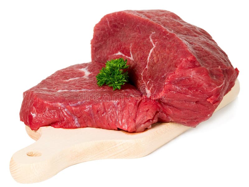 Raw Sliced Meat on Cutting Board Stock Image - Image of barbecue, fresh ...