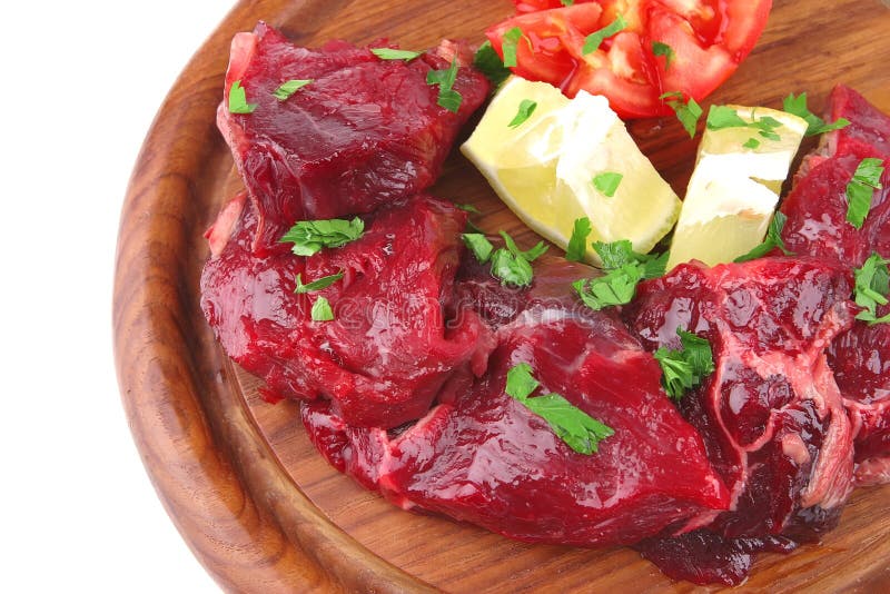 Raw small beef chunks stock photo. Image of horizontal - 10127818