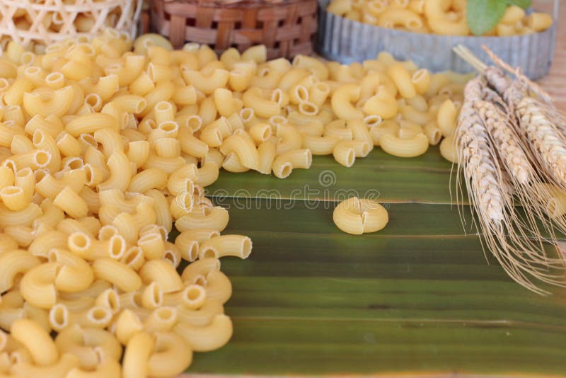 Raw Small Yellow Macaroni Pasta for Cooking. Stock Image - Image of ...