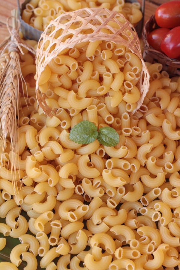 Raw Small Yellow Macaroni Pasta for Cooking. Stock Image - Image of ...