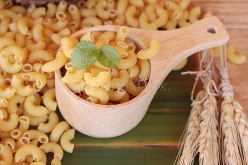 Raw Small Yellow Macaroni Pasta for Cooking. Stock Photo - Image of ...