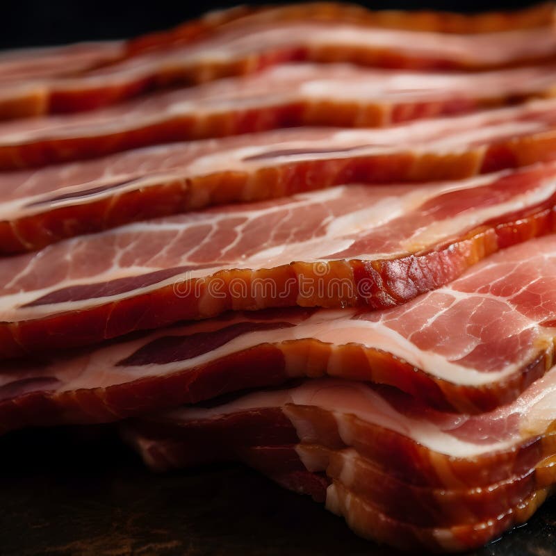 Raw Smoked Bacon Isolated. Streaky Brisket Slices Stock Illustration ... Raw Smoked Bacon Isolated. Streaky Brisket Slices Stock Illustration ...