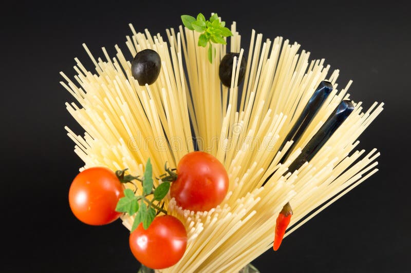 Raw Spaghetti in Spiral Shape Ready for Cooking Stock Image - Image of ...