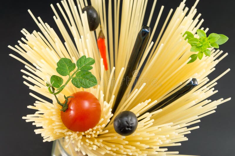 Raw Spaghetti in Spiral Shape Ready for Cooking Stock Image - Image of ...
