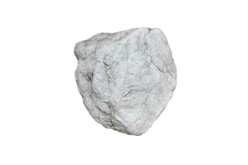 Raw Specimen of White Limestone Rock Isolated on White Background Stock ...