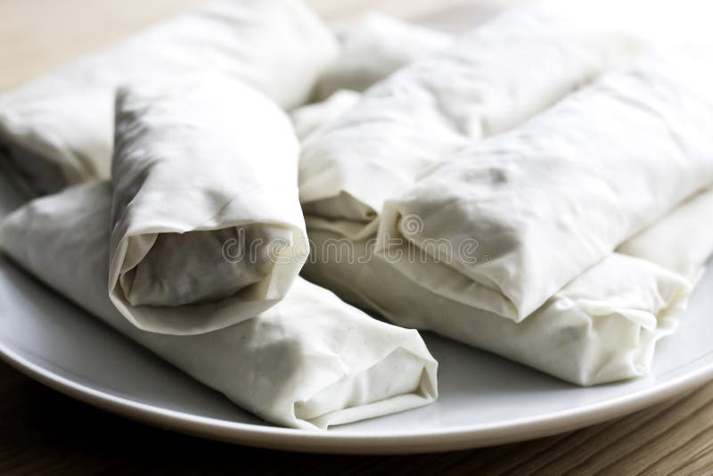Raw spring roll stock image. Image of homemade, food - 42496201