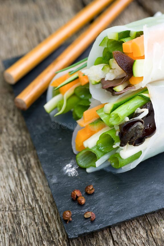 Raw spring rolls stock photo. Image of roll, lemon, asian - 25392896