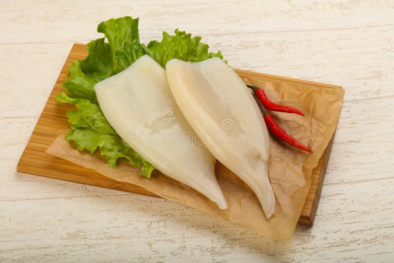 Raw squid fillet stock image. Image of cuttlefish, fish - 111738119