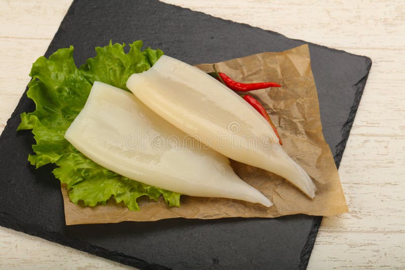 Raw squid fillet stock photo. Image of cooking, ingredient - 112006312