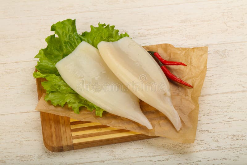 Raw squid fillet stock image. Image of cooking, cuttlefish - 112897379