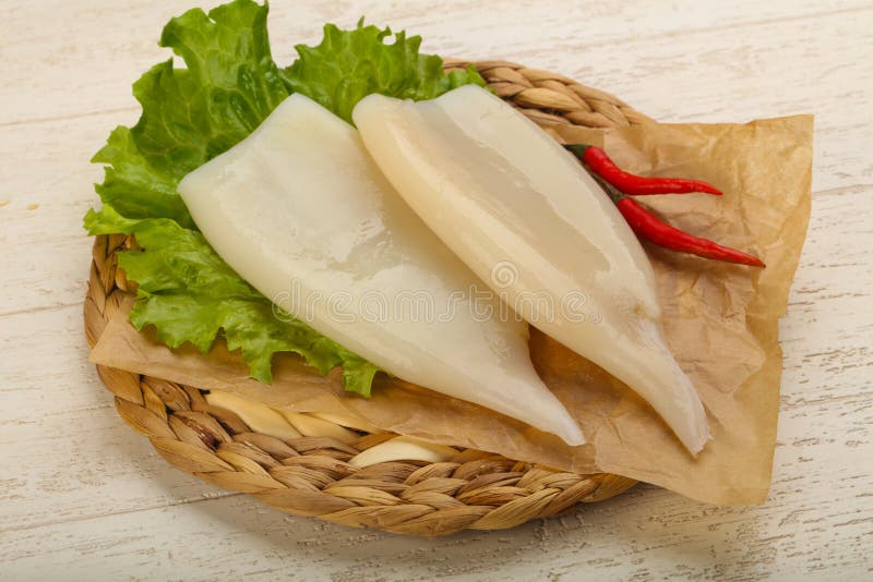 Raw squid fillet stock image. Image of nature, squid - 111742057