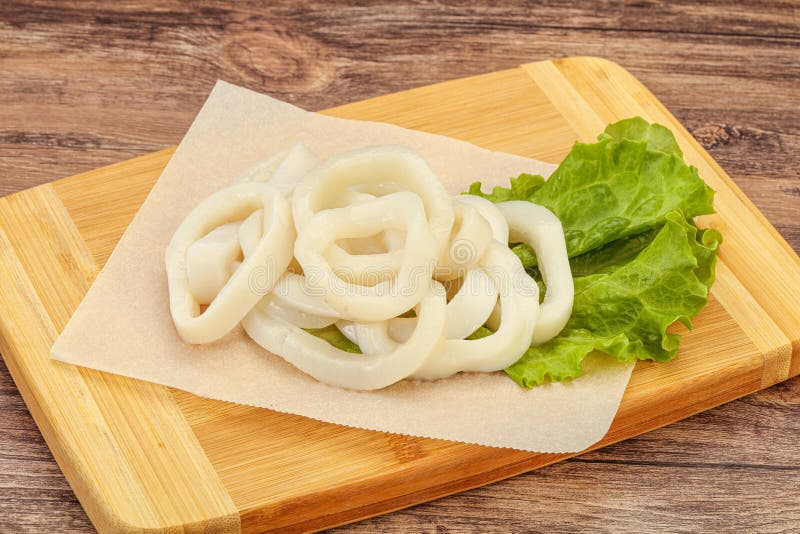 Raw Squid Rings for Cooking Stock Photo - Image of calamari, ingredient ...