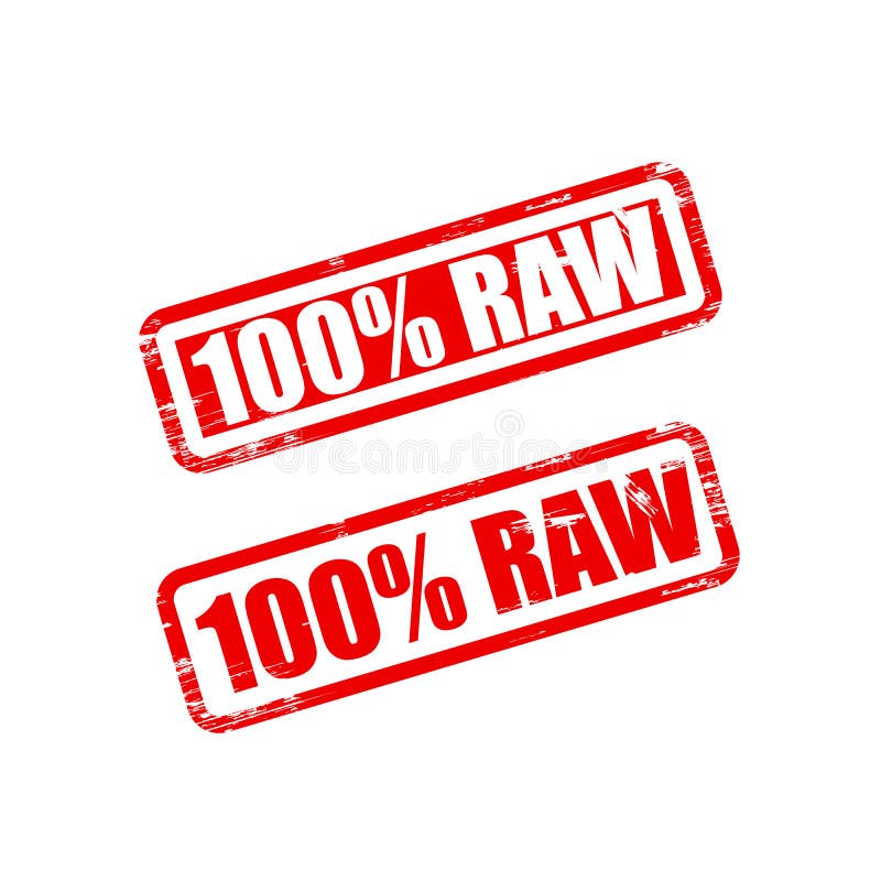 Raw stamp sign text red. stock vector. Illustration of message - 82350990