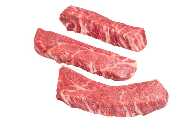 Raw Steak from Black Angus Beef Meat Isolated on White Background Stock ...