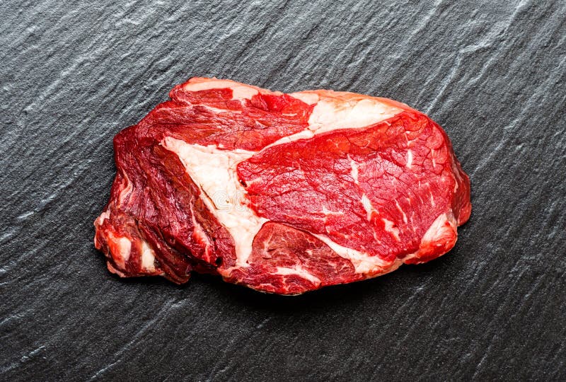 Raw steak top view stock photo. Image of dark, juicy - 197445702