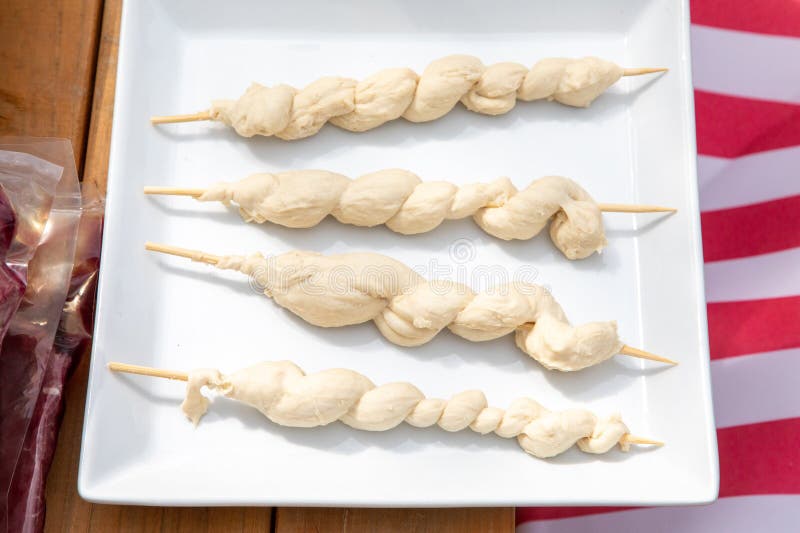 Raw stick bread stock photo. Image of food, picnic, stick - 276021514