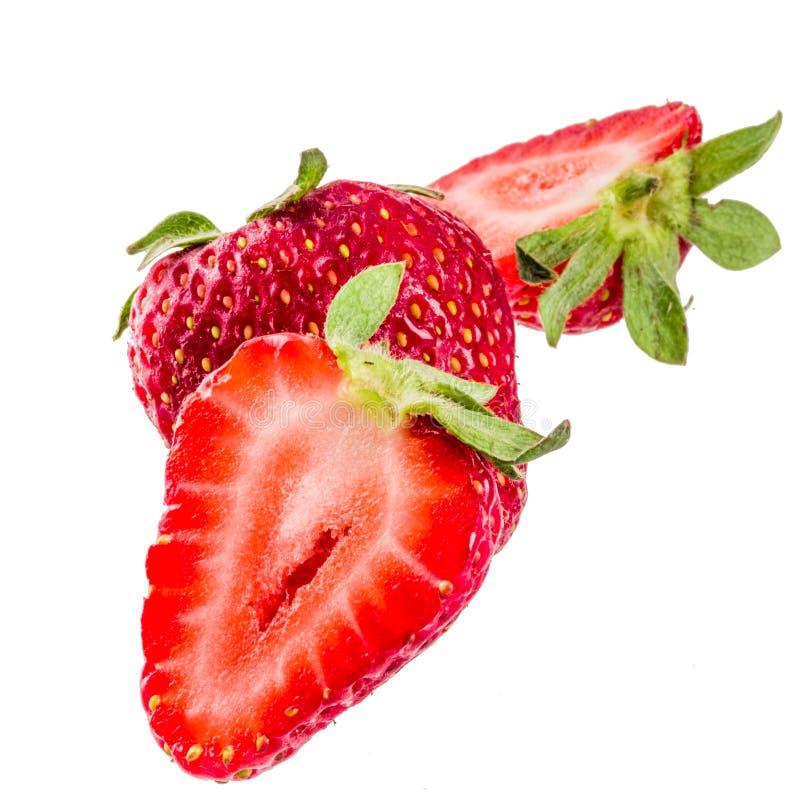 Raw strawberry on white stock photo. Image of tasty - 119086632